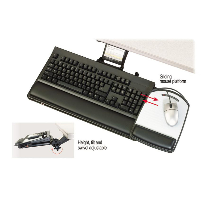 3M Adjustable Keyboard Tray with Adjustable Keyboard and Mouse Platform ...