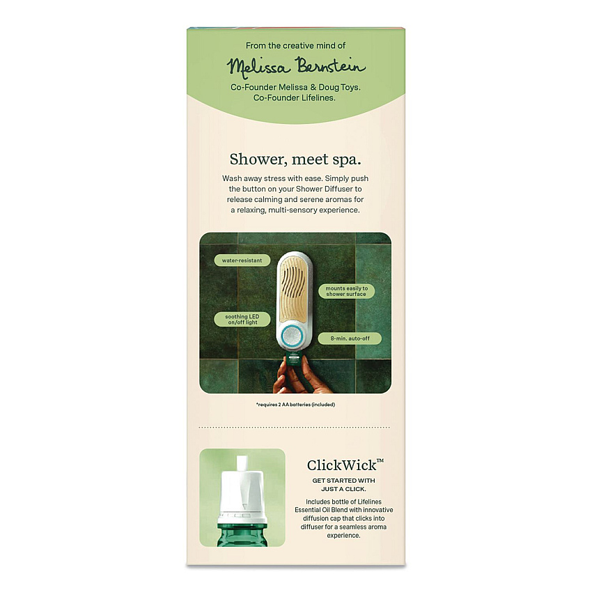 Lifelines Evaporative Aromatherapy Essential Oil Shower Diffuser/Crisp ...