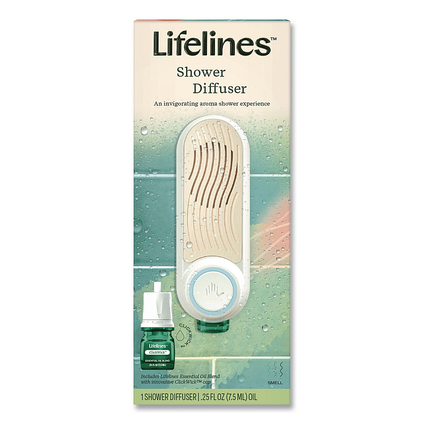 Lifelines Evaporative Aromatherapy Essential Oil Shower Diffuser/Crisp ...