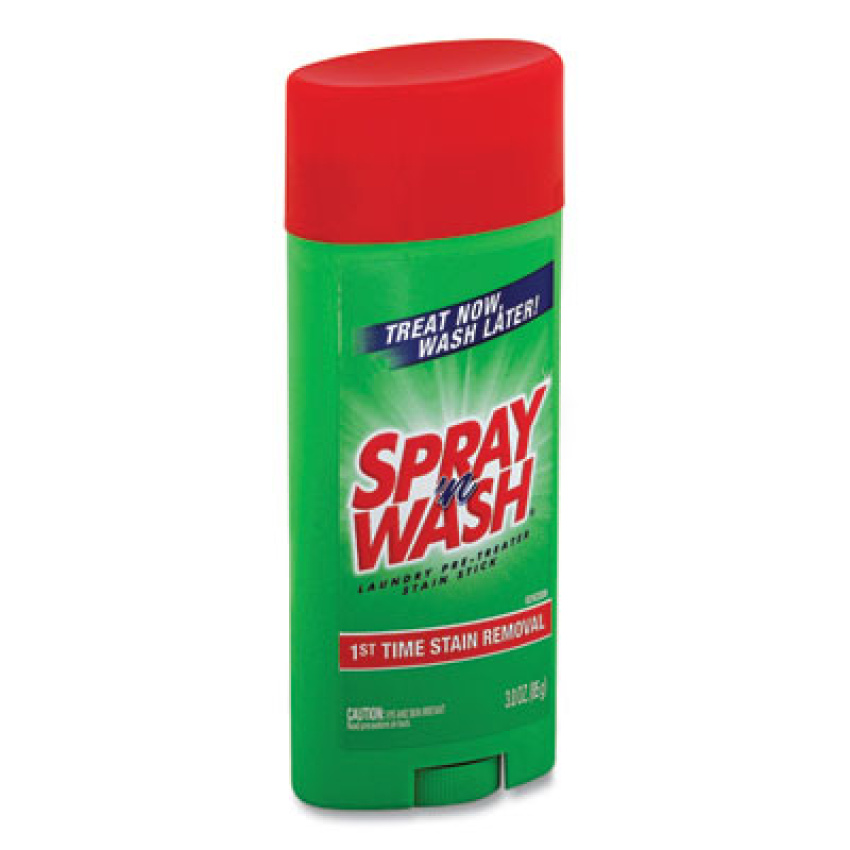 SPRAY n WASH Pre-Treat Stain Stick, White, 3 oz, 12 per Carton (81996CT)
