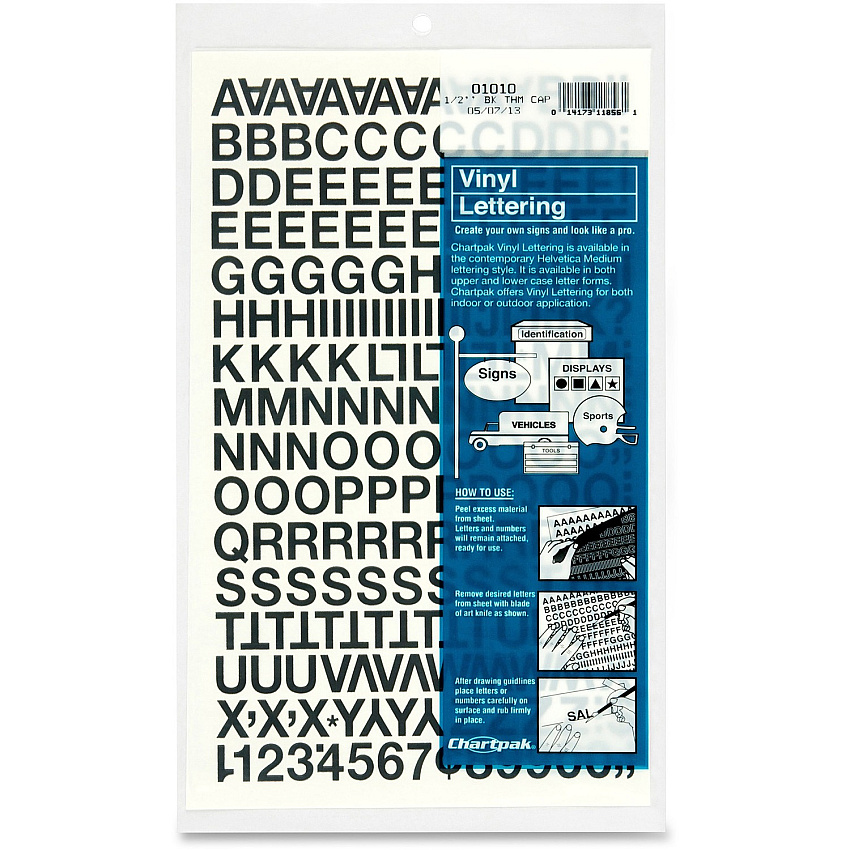 Chartpak Vinyl Helvetica Style Letters/Numbers (01010)