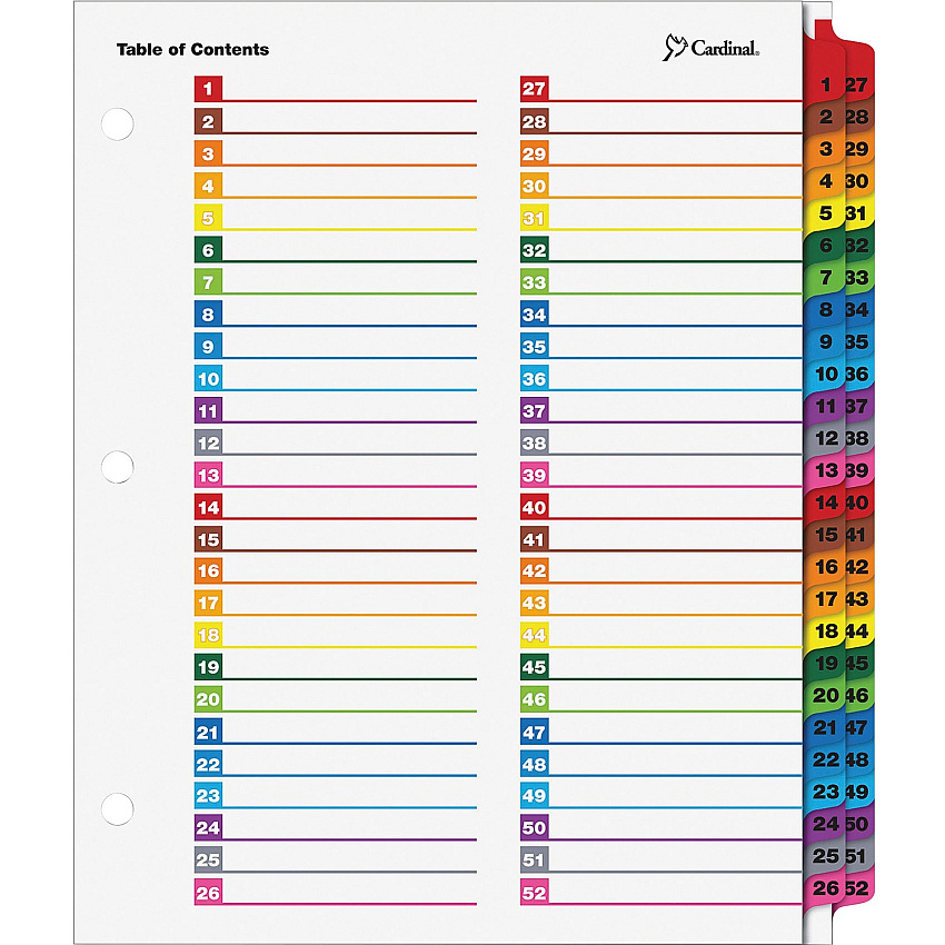 Cardinal OneStep Printable Dividers (CRD60990)