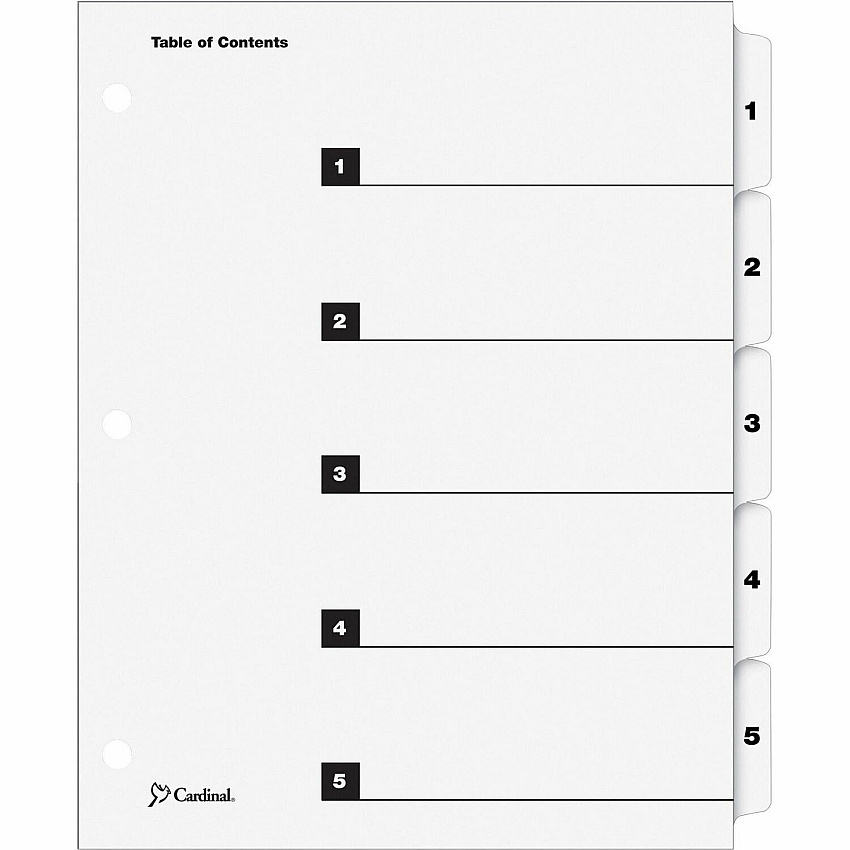 Cardinal OneStep Numbered Index System (CRD60513)