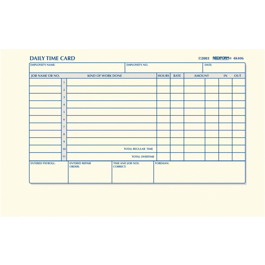 Rediform Daily Time Clock Cards (RED4K406)