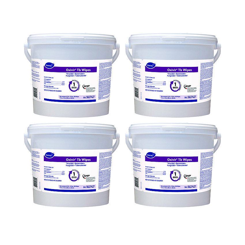 Diversey Oxivir TB Disinfectant Wipes, 11 x 12, White, 160/Bucket, 4 ...