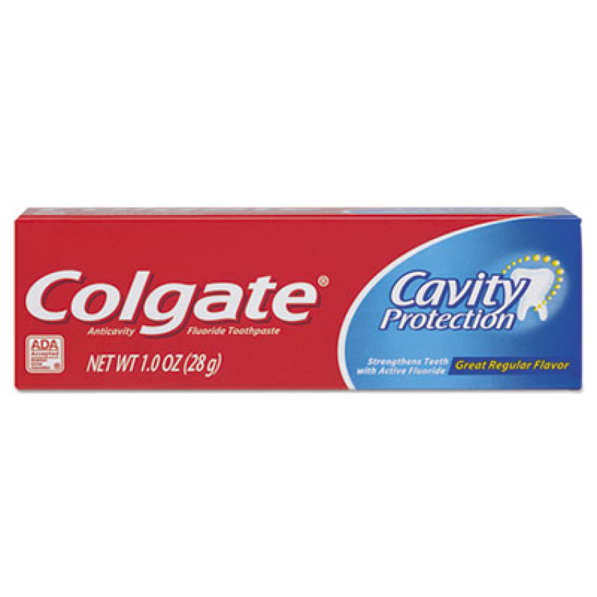 Colgate Cavity Protection Toothpaste, Regular Flavor, 1 Oz Tube, 24 ...