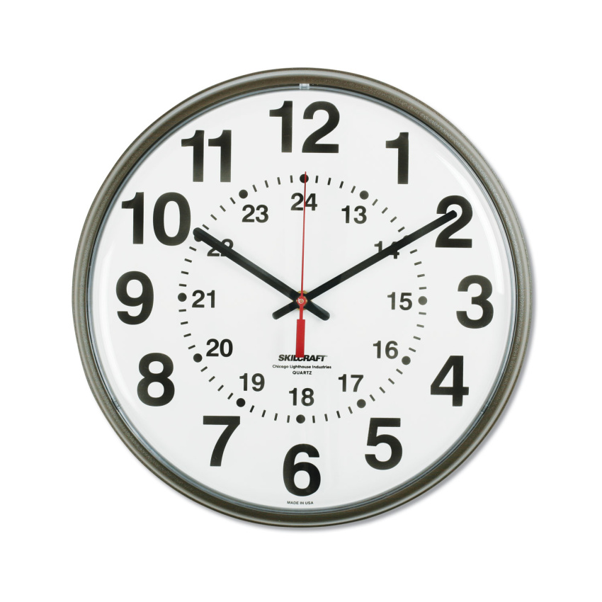 AbilityOne 6645014919814 SKILCRAFT Atomic Slimline Wall Clock, 12.75 ...