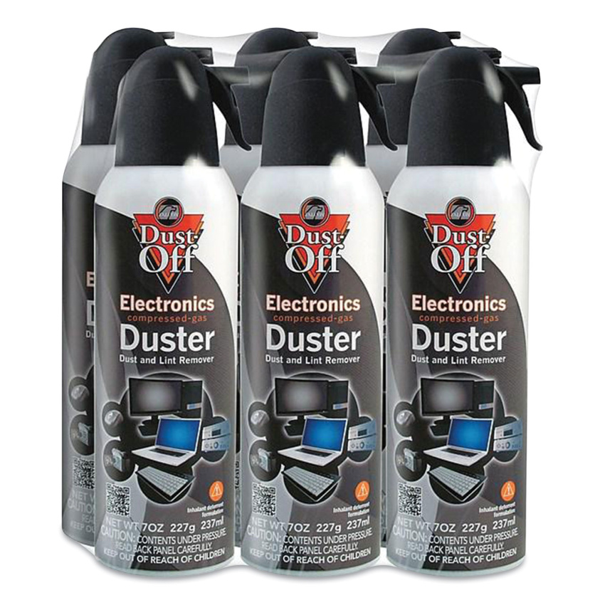 Dust-Off Disposable Compressed Gas Duster, 7 oz Can, 6/Pack (DOFDPSM6)